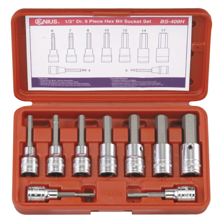 Juego de Copas Allen 4mm – 17mm Raiz 1/2″ (9 Piezas) – Tecnotools