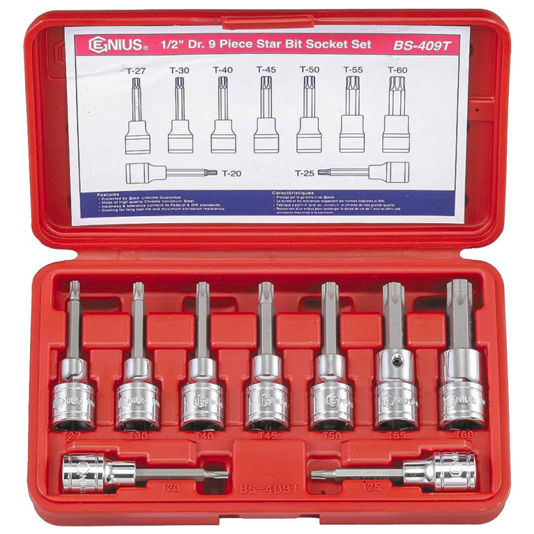 Juego de Copas Torx T20 – T60 Raiz 1/2″ (9 Piezas) – Tecnotools